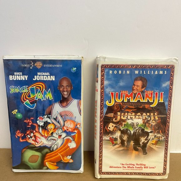VHS | Other | L278 Jumanji Tristar Pictures Space Jam Warner Bros Vhs ...